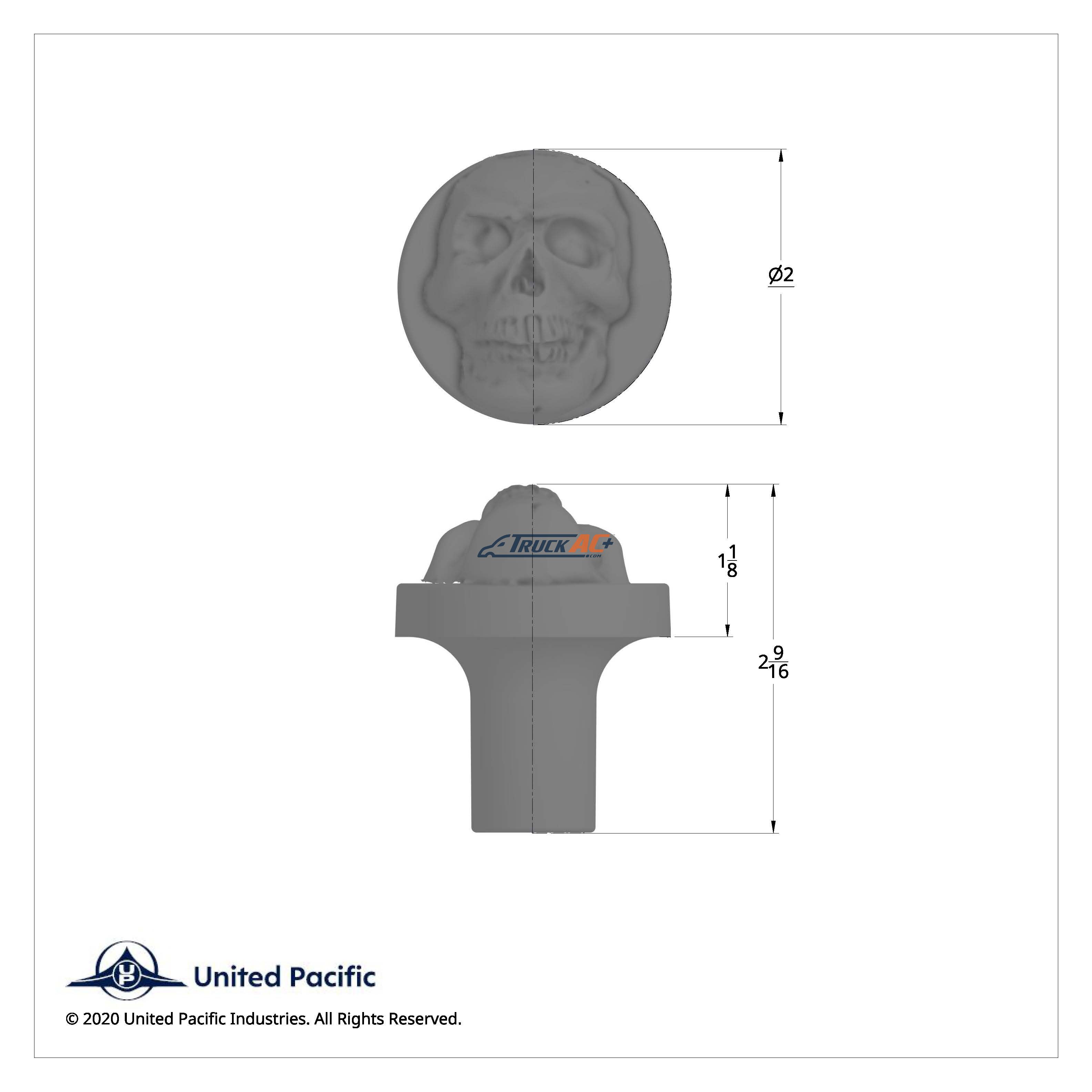 Skull Air Valve Knob - Black - United Pacific 23054