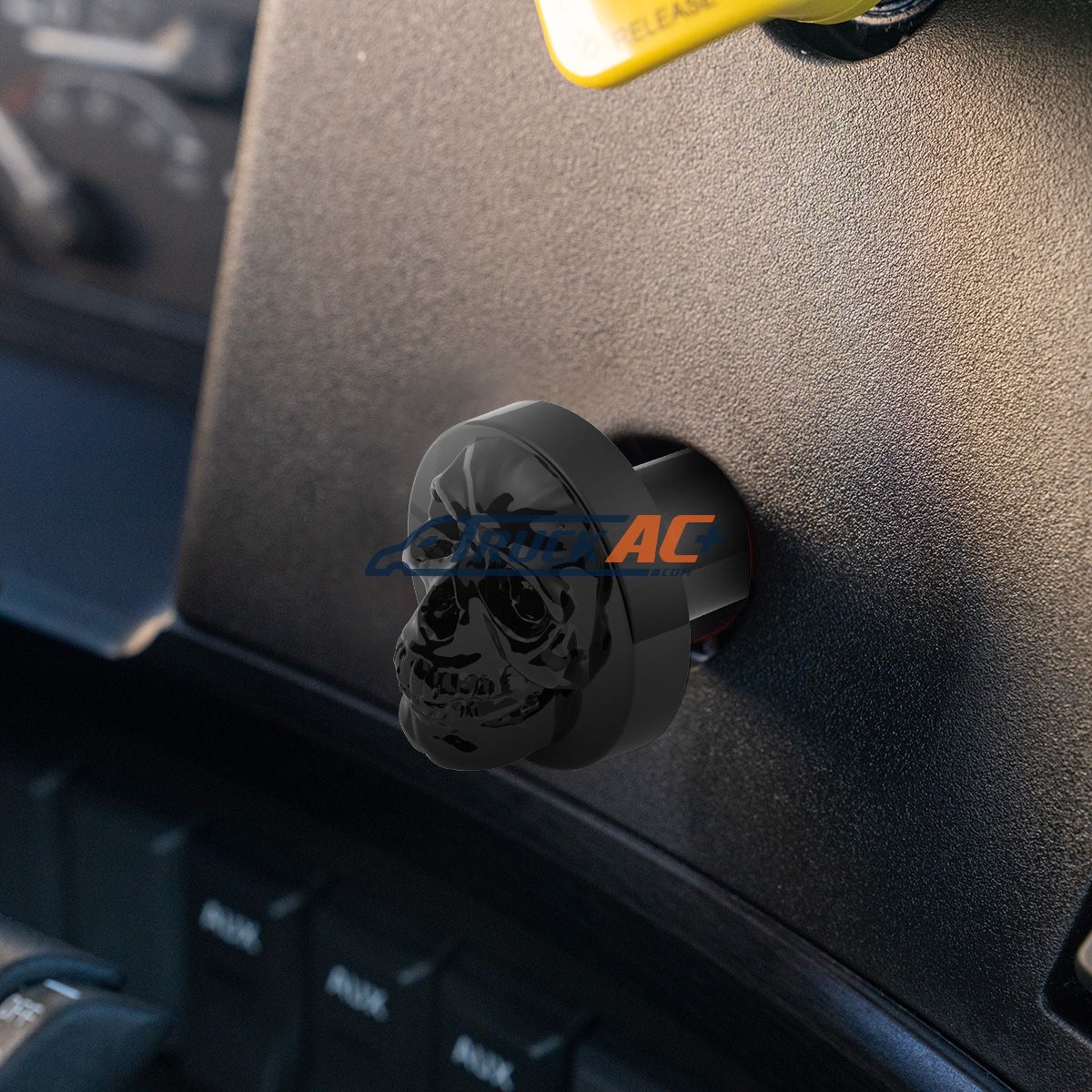 Skull Air Valve Knob - Black - United Pacific 23054