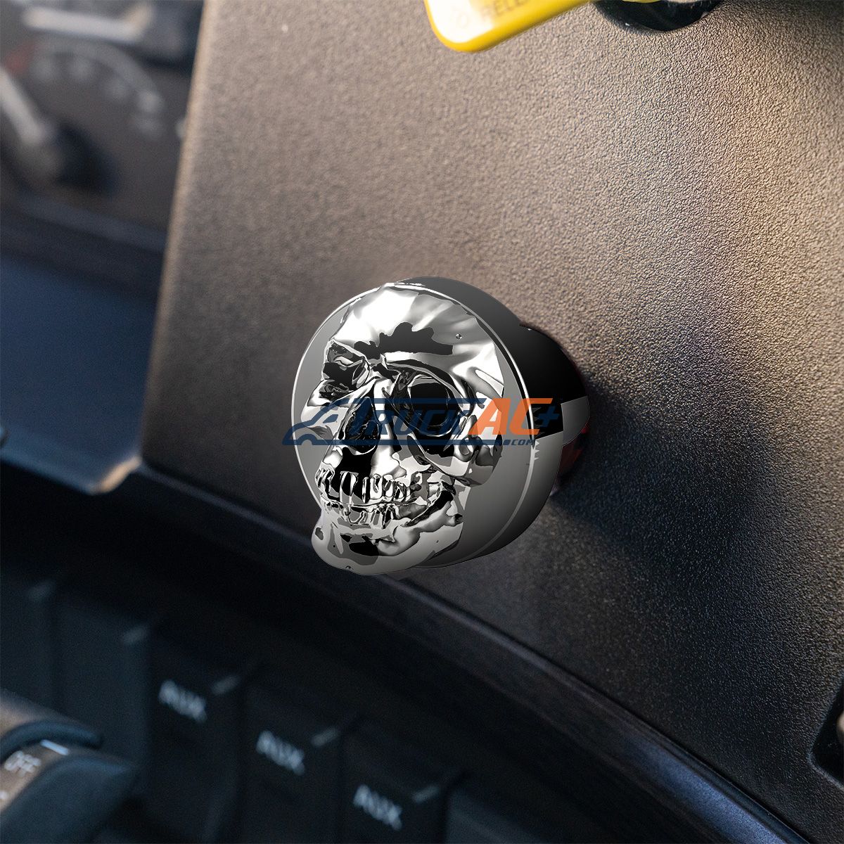 Skull Air Valve Knob - Chrome - United Pacific 23058