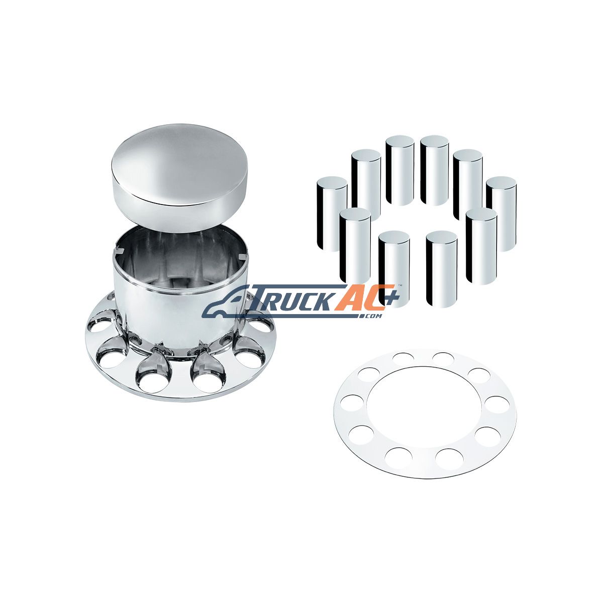 Chrome Plastic Extra Tall Rear Axle Cover With 33mm Thread-On Tall ...