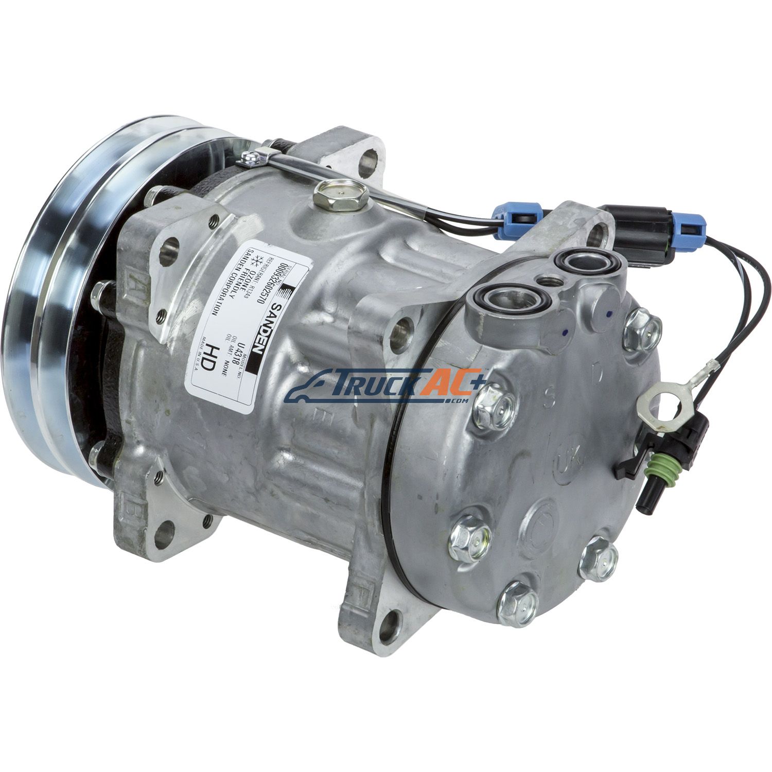 OEM Sanden A/C Compressor - Sanden 4318, Truck Air 03-3404, MEI 5299