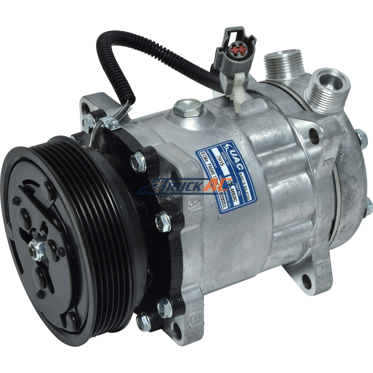 Sanden Style A/C Compressor - Sanden 4653, Truck Air 03-0436, MEI 5307