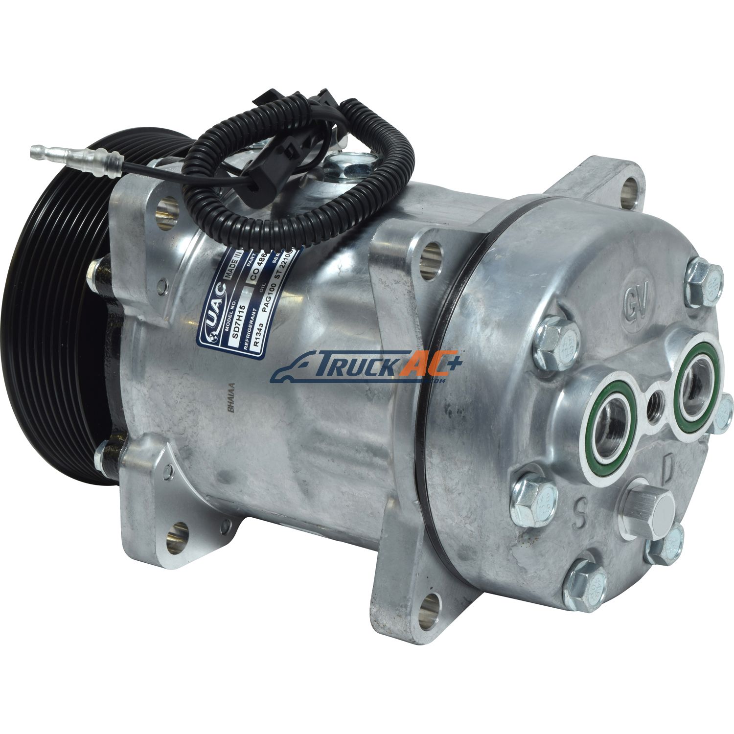 Sanden Style A/C Compressor - Sanden 4451, 4864, Truck Air 03-3708, MEI ...